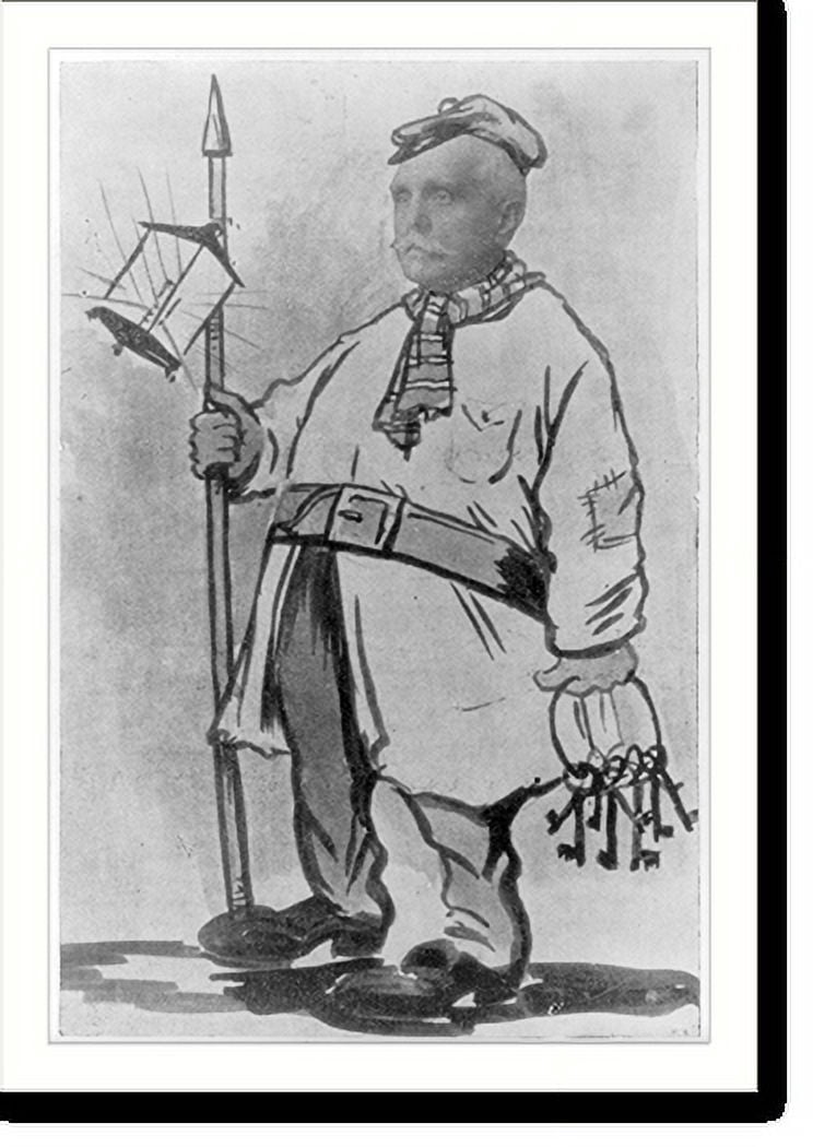 Historic Print, [J.M. Herrera Irigoyen, caricature - head, facing left ...