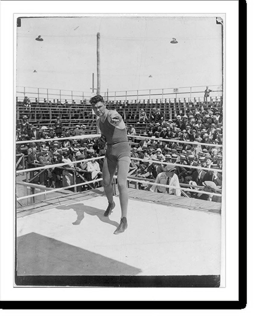 Historic Print, Jack Dempsey at his training camp, June 1921: shadow ...