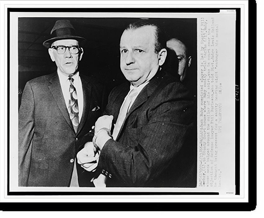 Historic Print, [Jack Ruby, half-length portrait, handcuffed, being ...