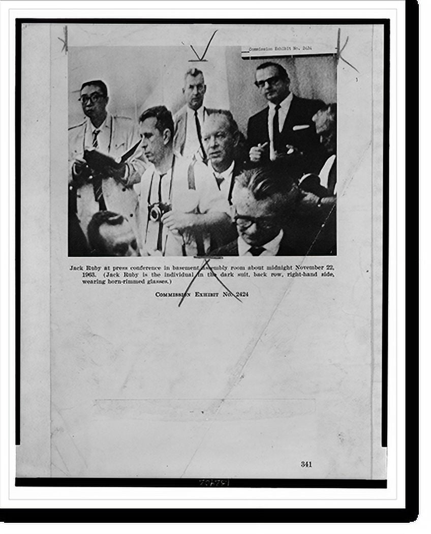 Historic Print, Jack Ruby at press conference in basement assembly room ...