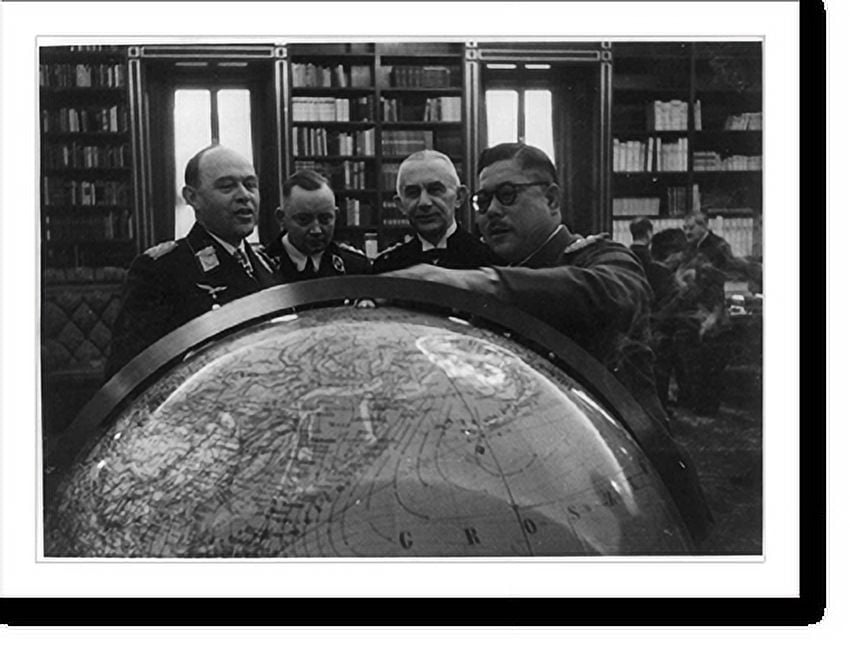 Historic Print, [Japanese general and three German generals examining ...
