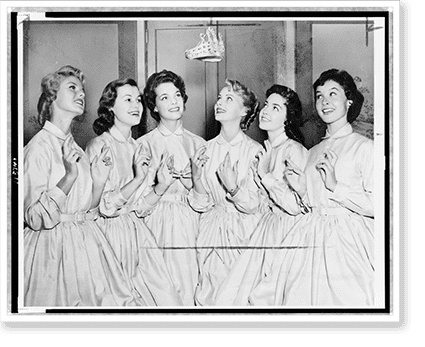 Historic Print, [Jeryl Johnson, Hillie Merritt, Gretchen Foster, Carol ...