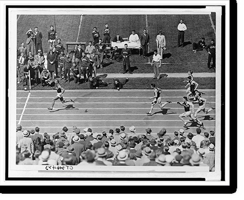 Historic Print, [Jesse Owens with substantial lead in hundred-yard dash ...