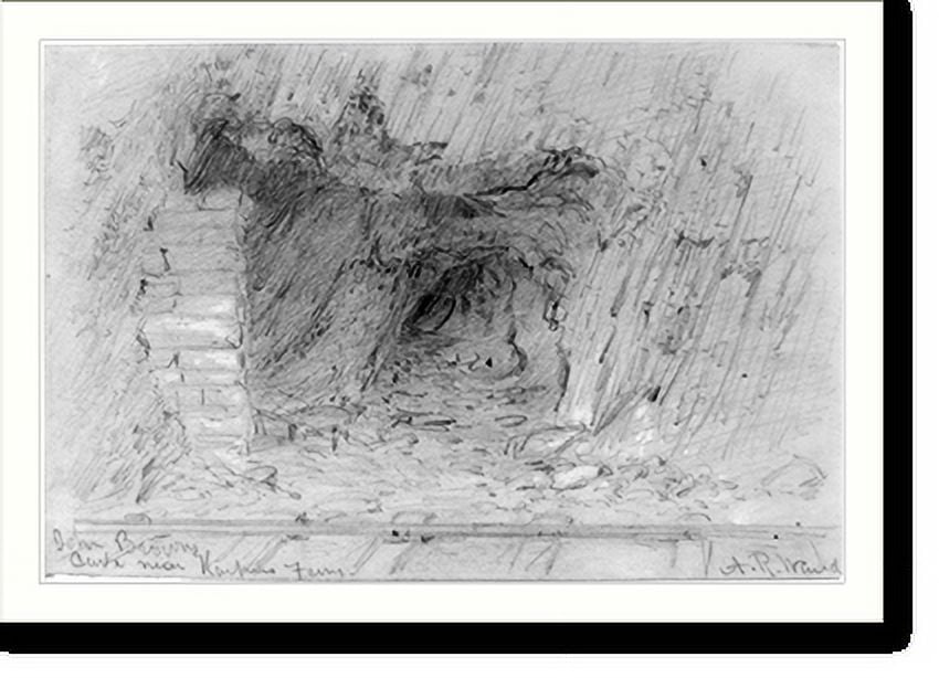 Historic Print, John Browns Cave near Harpers Ferry, 16" x 20 ...