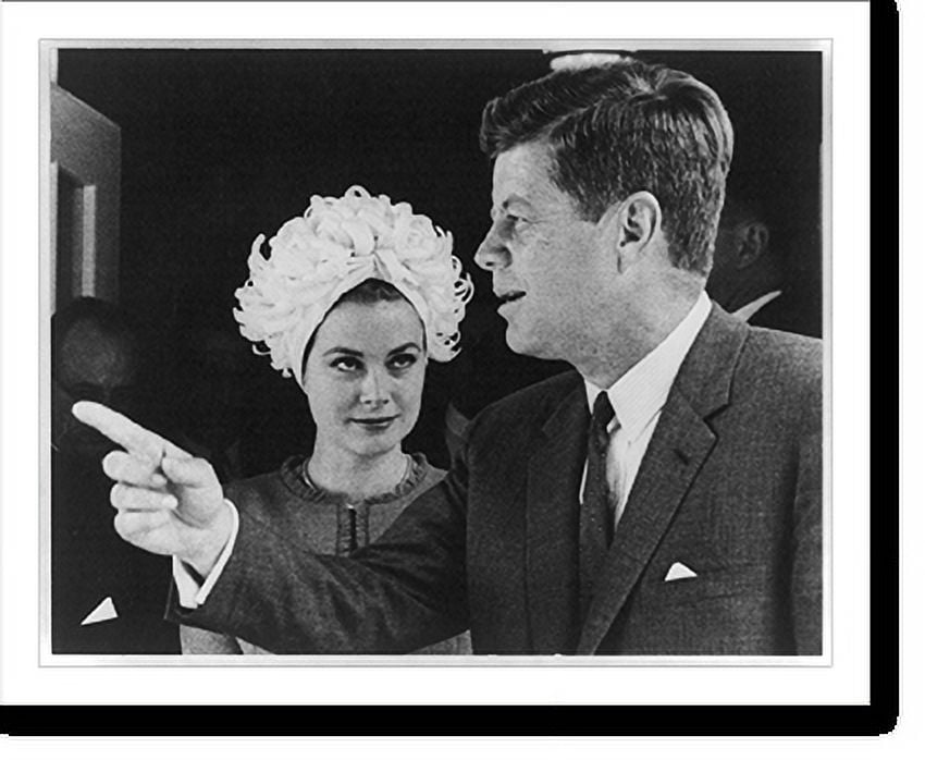 Historic Print, [John F. Kennedy and Grace Kelly. Both half lgth. Grace ...