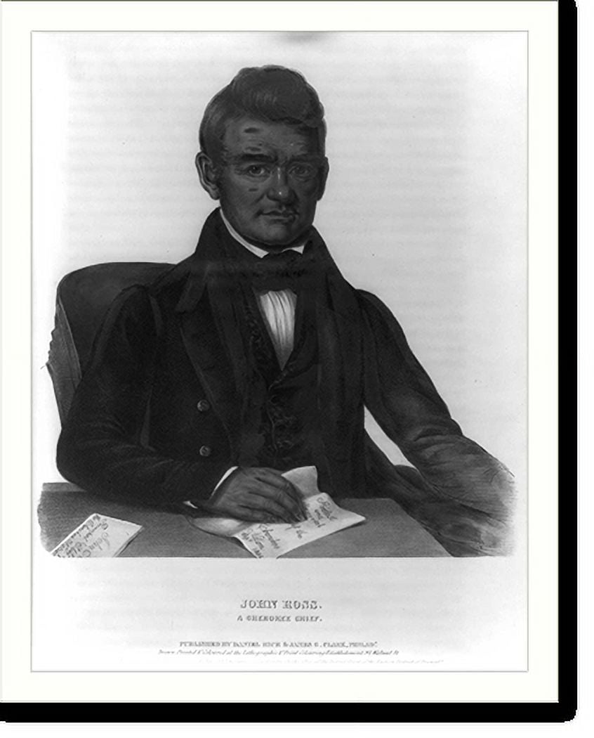 Historic Print, John Ross, a Cherokee chief.drawn, printed & coloured ...