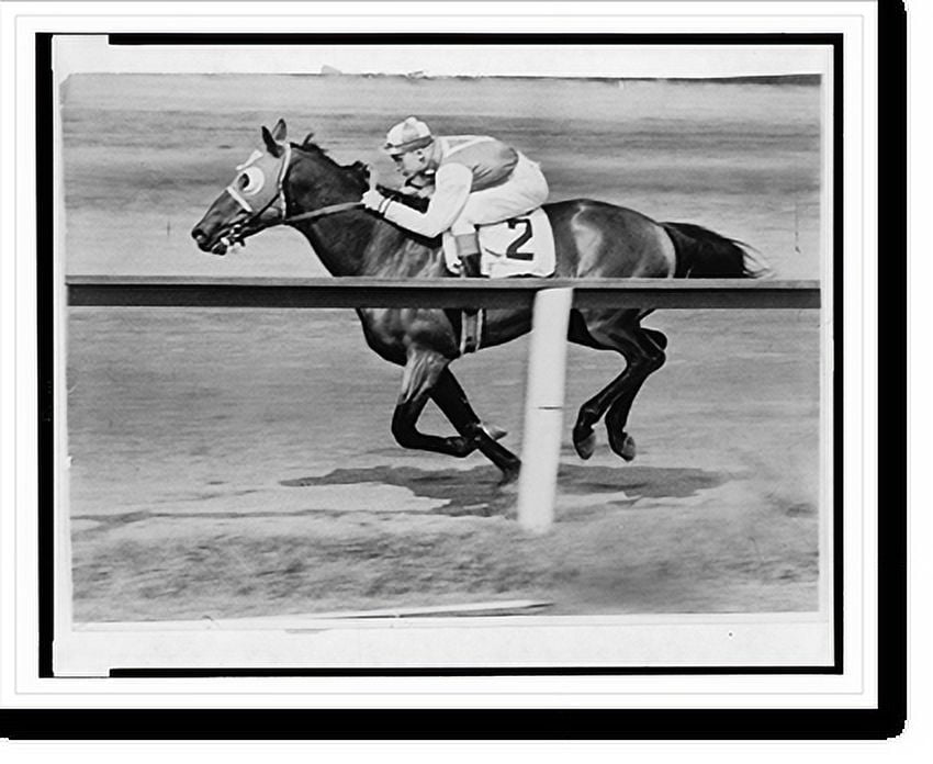 Historic Print, [Johnny Red" Pollard jockeying Seabiscuit to win the ...