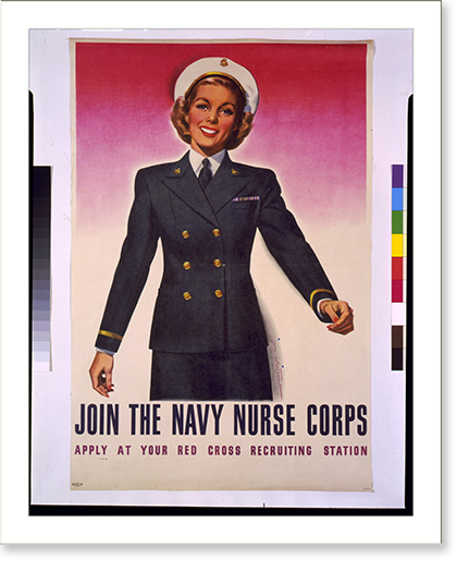Historic Print, Join the Navy Nurse Corps. Apply at your Red Cross ...