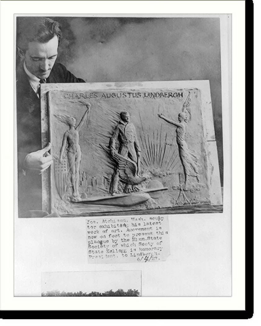 Historic Print, [Joseph Anthony Atchison, 1895- ; with his plaque ...
