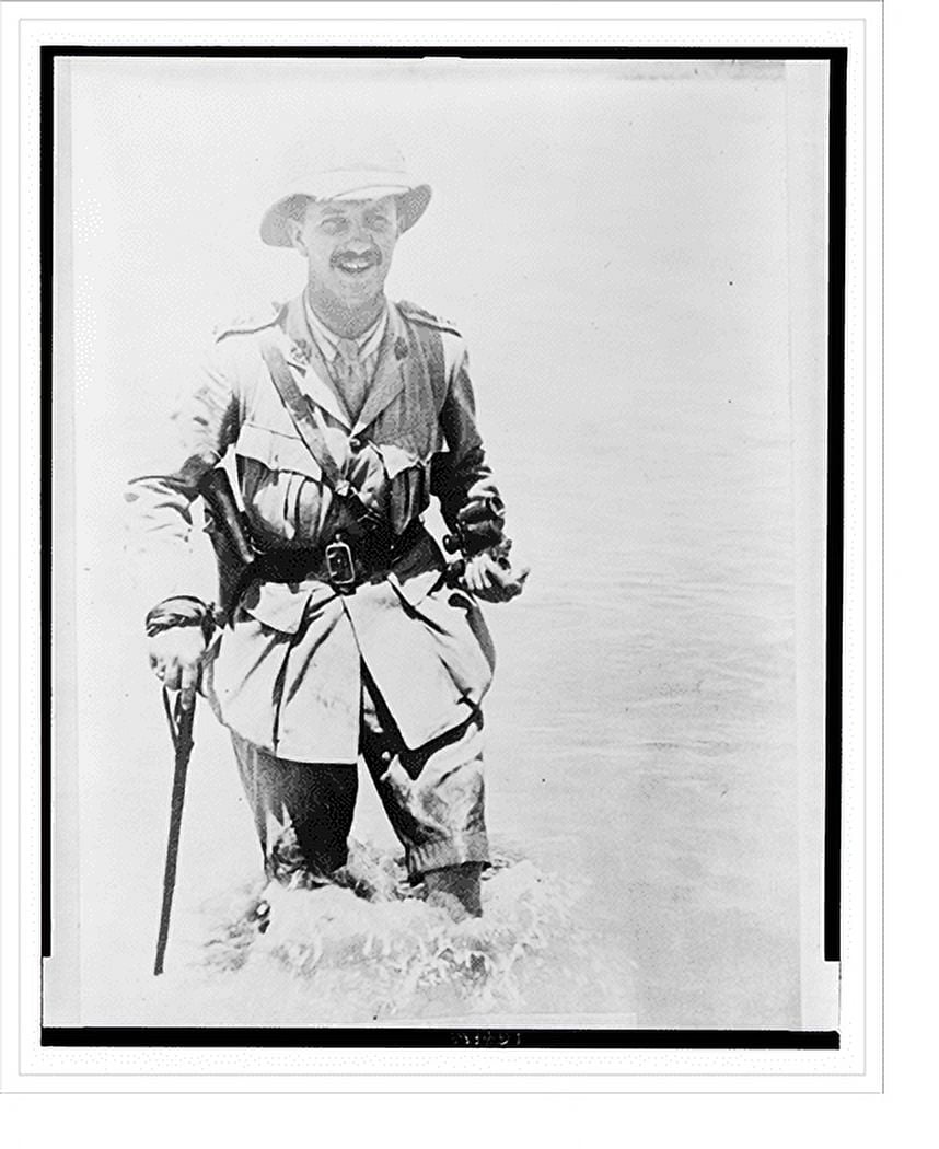 Historic Print, Kermit Roosevelt wading in river in Mesopotamia in 1918 ...