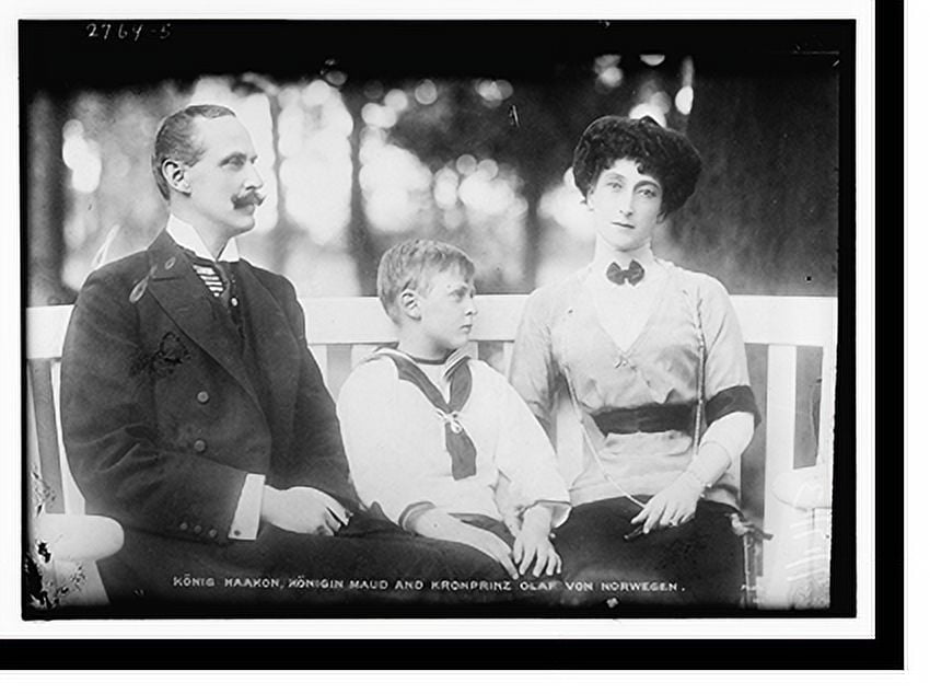 Historic Print, King Haakon, Queen Maud and Crown Prince Olaf from ...
