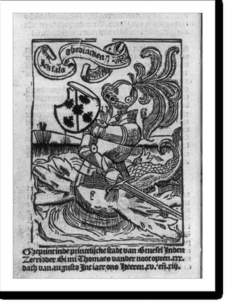 Historic Print, [Knight in armor, with lower body of fish], 18" x 24 ...