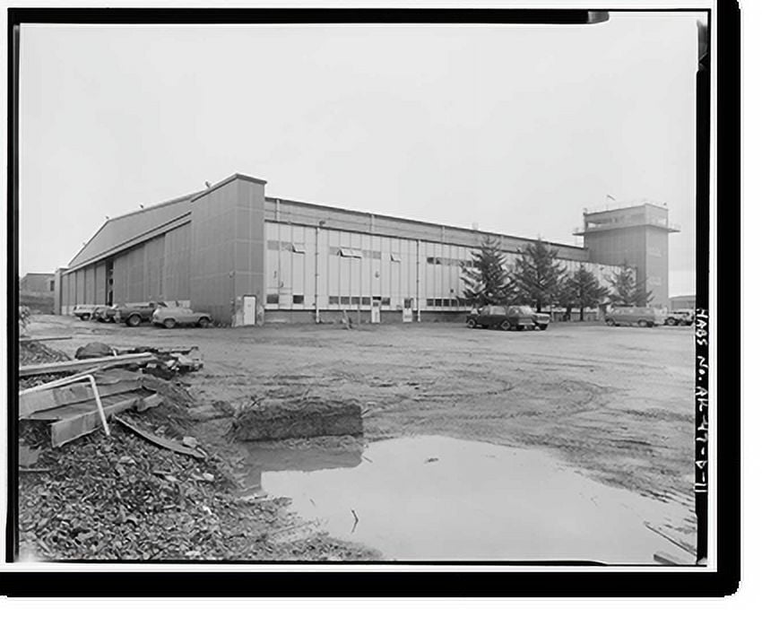 Historic Print, Kodiak Naval Operating Base, Hangar, U.S. Coast Guard ...