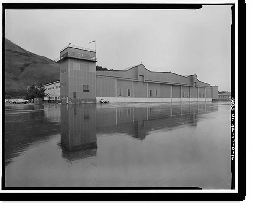 Historic Print, Kodiak Naval Operating Base, Hangar, U.S. Coast Guard ...