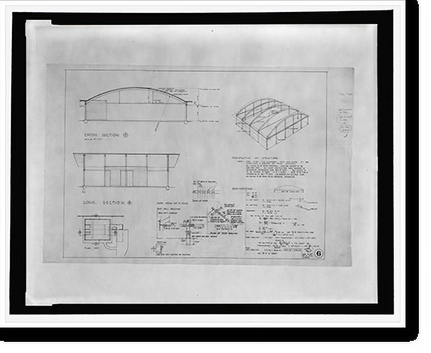 Historic Print, [Kwikset house technical drawings. Cross section ...
