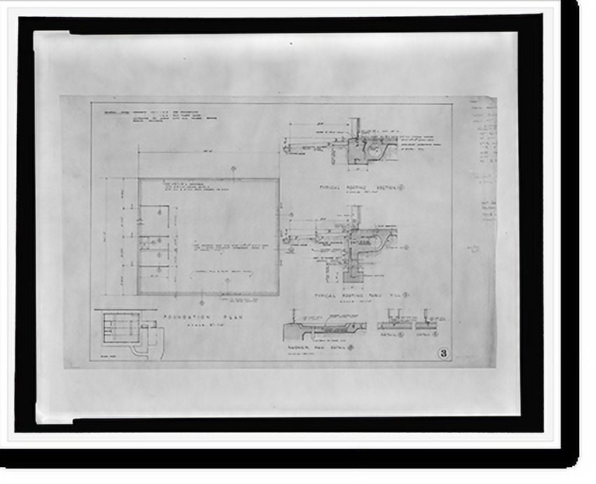 Historic Print, [Kwikset house technical drawings. Foundation plan ...