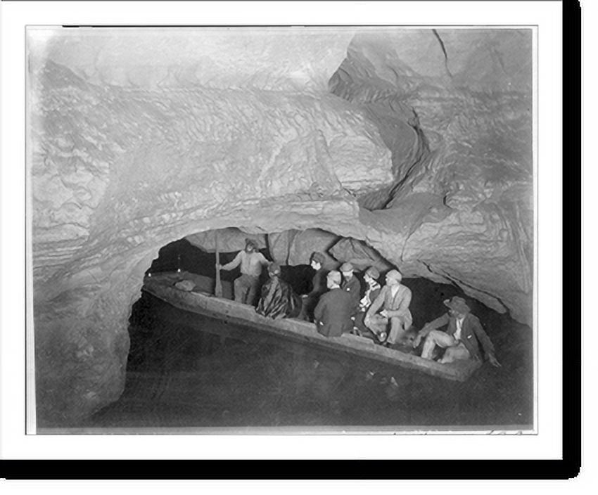 Historic Print, [Ky. - Mammoth Cave: On Echo River" (boat with tourists ...