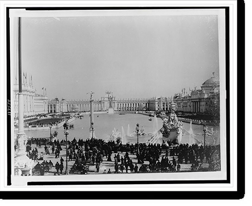 Historic Print, [Lagoon with statues and Agricultural Building on right ...