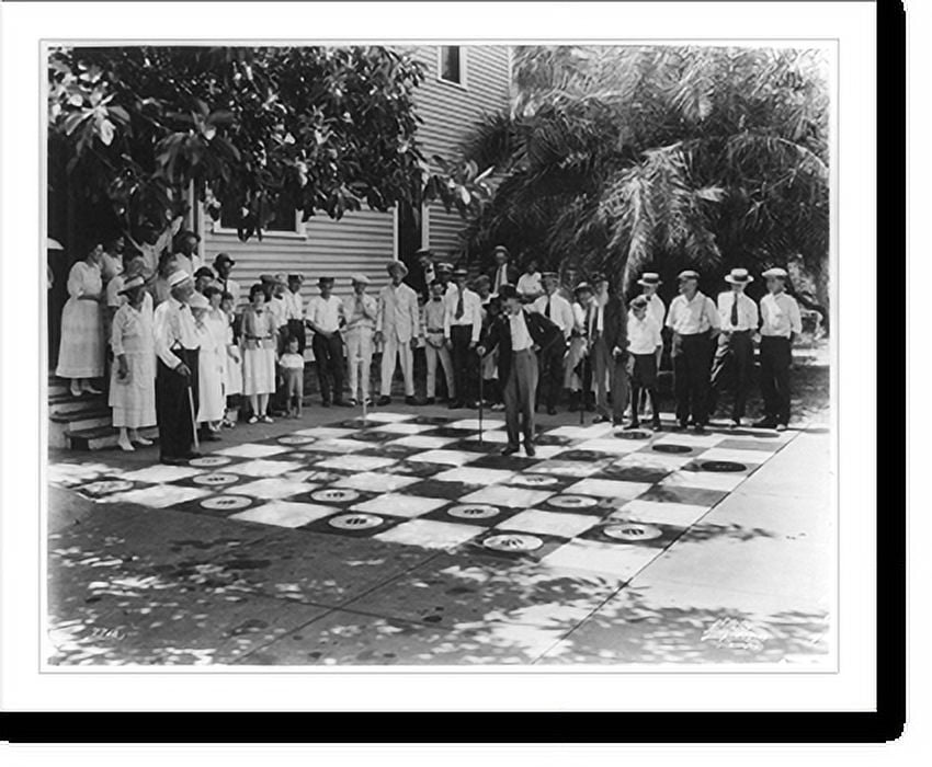 Historic Print, Largest checker board in the world. Championship match ...