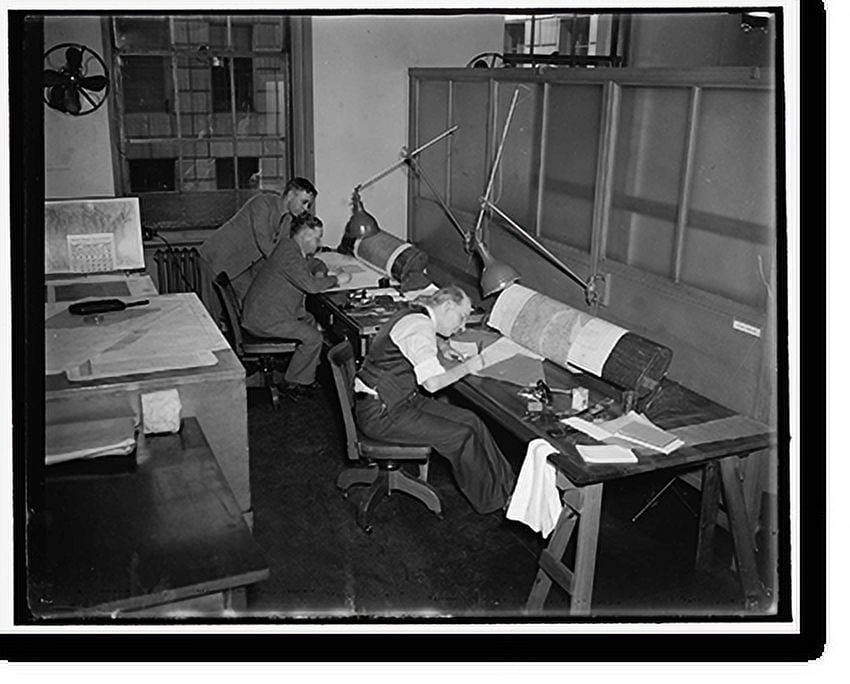 Historic Print, Left to right: Lt. C.M. Durgin, Chief of Aeronautical ...