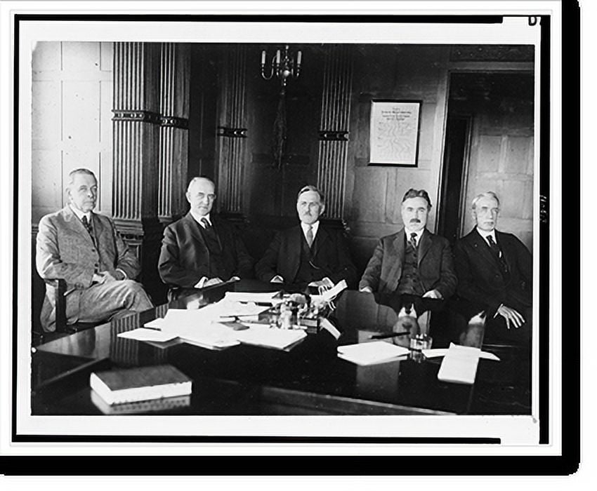 Historic Print, [Left to right, seated in the Department of Interior ...