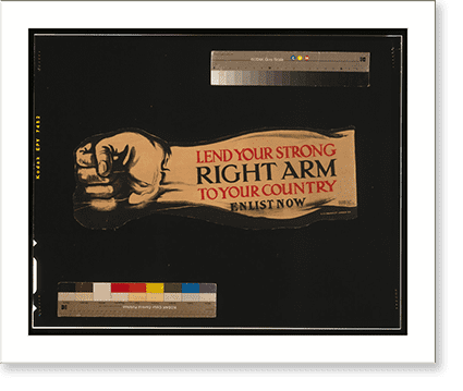 Historic Print, Lend your strong right arm to your country. Enlist now ...