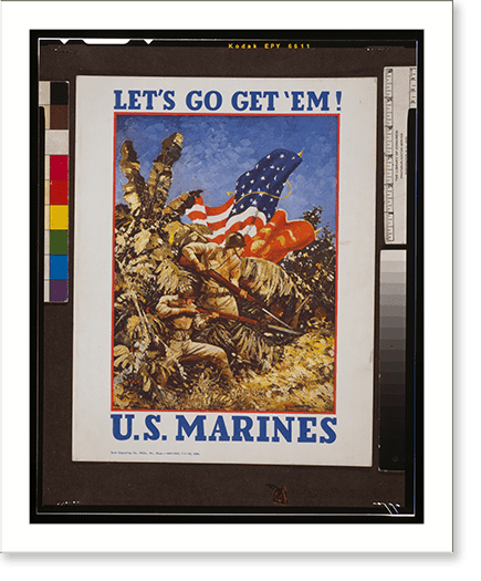Historic Print, Let's go get 'em! U.S. Marines.Guinness, Captain USMC ...