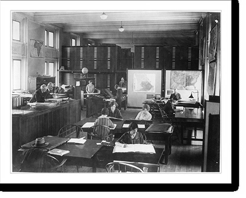 Historic Print, Library of Congress, Map Division, reading room, 16" x ...