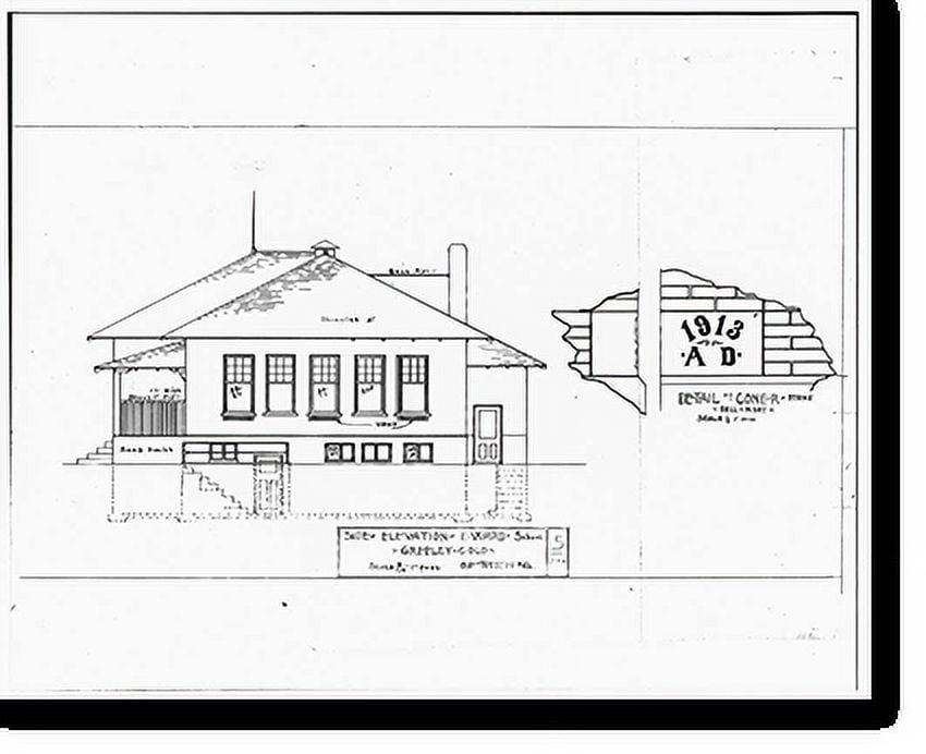 Historic Print, Lincoln Schools (Structure Number 2), Eleventh Street ...
