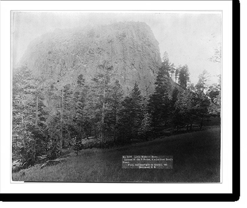 Historic Print, Little Missouri Butte. Largest of the 3 buttes, 4 miles ...