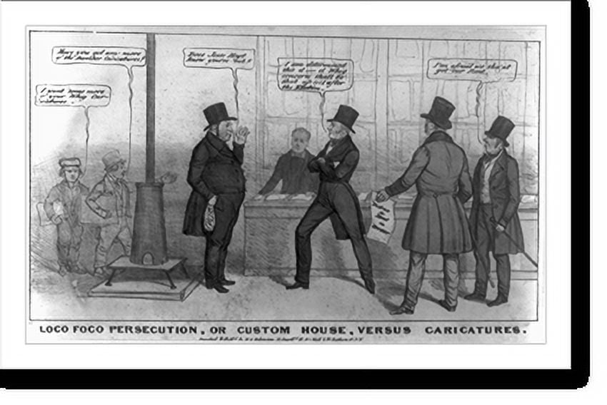 Historic Print, Loco Foco persecution, or custom house, versus ...
