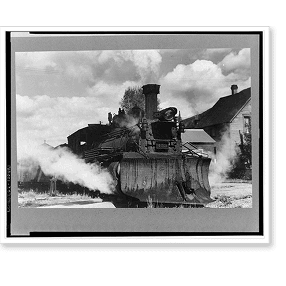 Historic Print, Locomotive with snowplow of narrow gauge railroad ...