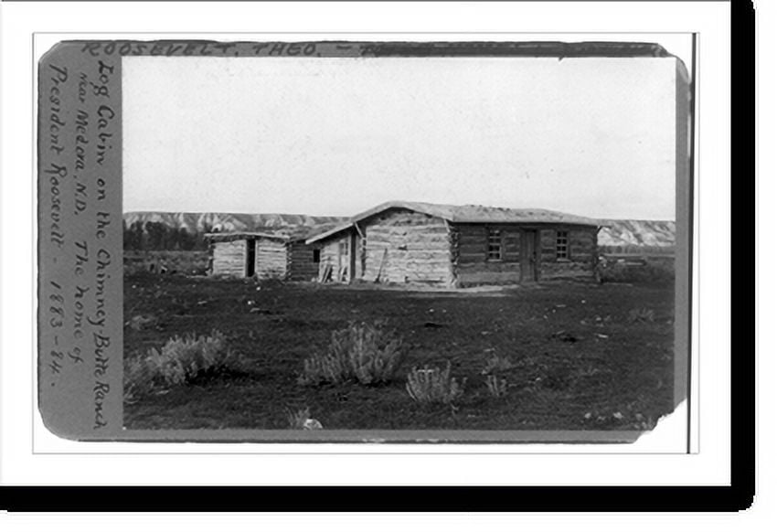 Historic Print, Log cabin on the Chimney-Butte Ranch near Medora, N.D ...