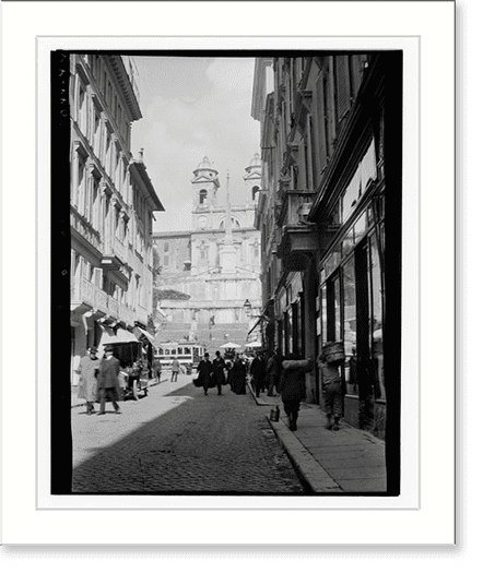 Historic Print, Looking toward Piazza di Spagna - Rome, 16" x 20 ...