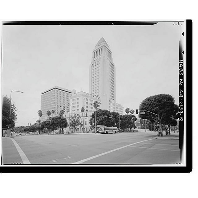 Historic Print, Los Angeles City Hall, 200 North Spring Street, Los ...