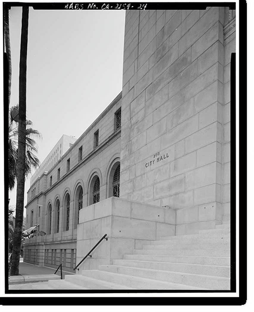Historic Print, Los Angeles City Hall, 200 North Spring Street, Los ...