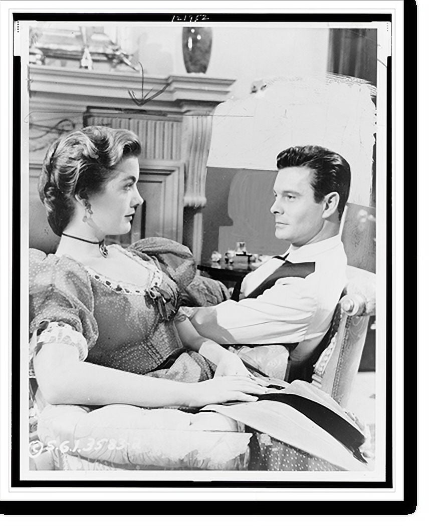 Historic Print, [Louis Jourdan and Joanna Barnes, seated, facing each ...