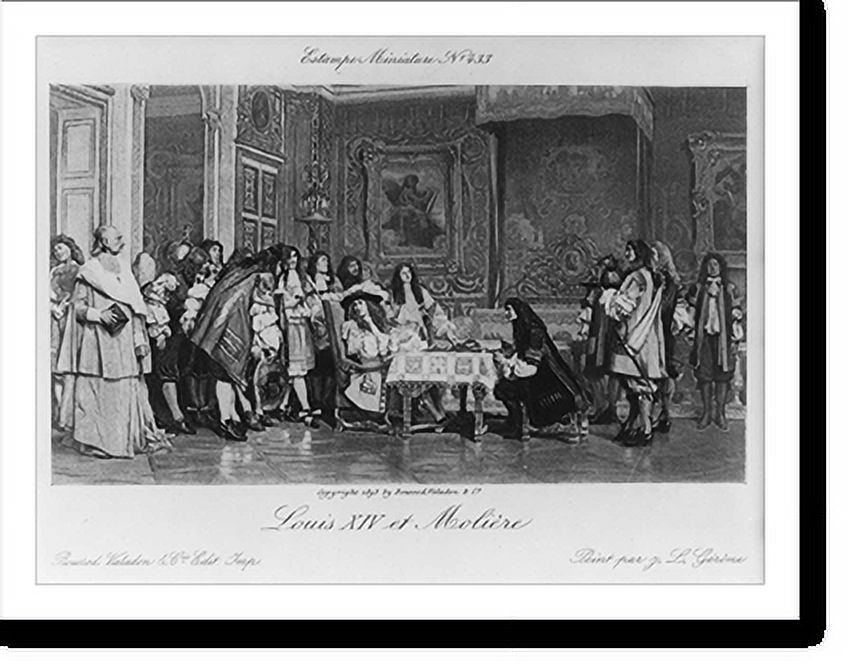 Historic Print, Louis XIV et Molière [dining at court, ca. 1670], 16" x ...