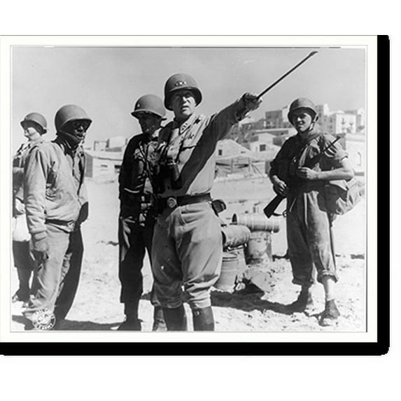 Historic Print, [Lt. General George Patton, instructing troops in ...