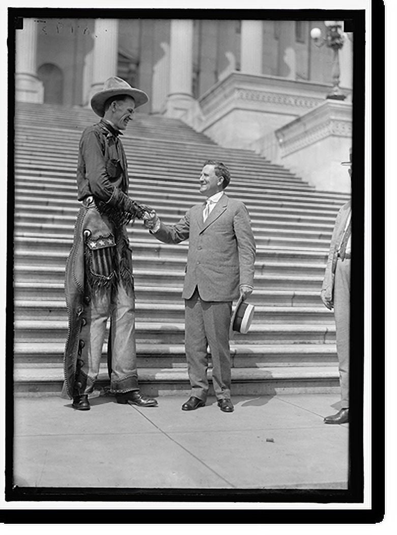 Historic Print, MADSEN, RALPH E. THE TALL COWBOY. AT CAPITOL, SHAKING ...