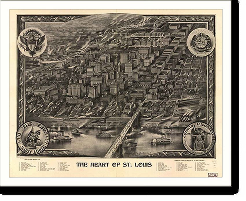 Historic Print, MO St. Louis 1800s 2 MAP, 18" x 24" - Walmart.com