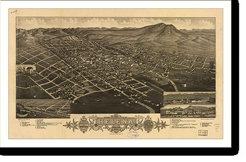 Historic Print, MT Helena 1883 MAP, 18" x 24" - Walmart.com