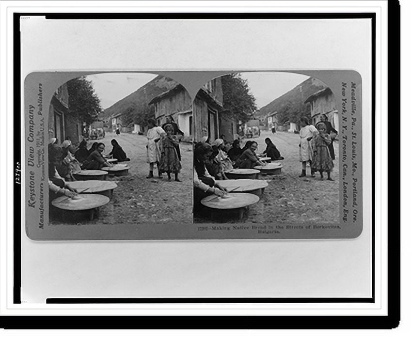 Historic Print, Making native bread in the streets of Berkovitsa ...