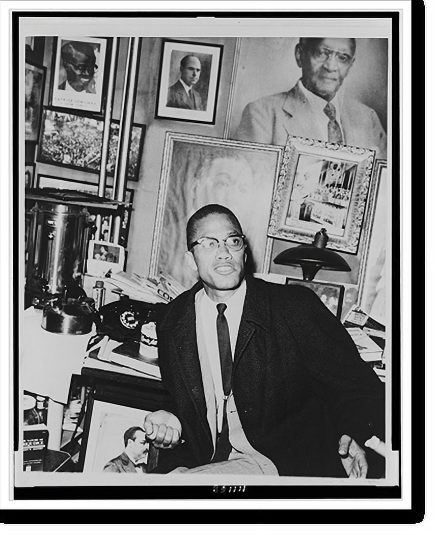 Historic Print, [Malcolm X, half-length portrait, seated, facing right ...