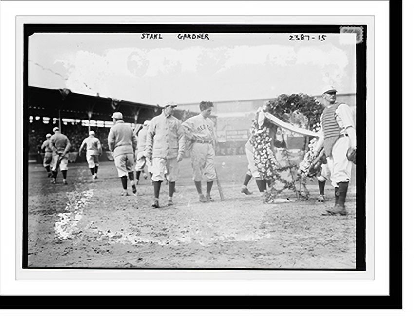 Historic Print, Manager Jake Stahl with Larry Gardner & catcher Bill ...