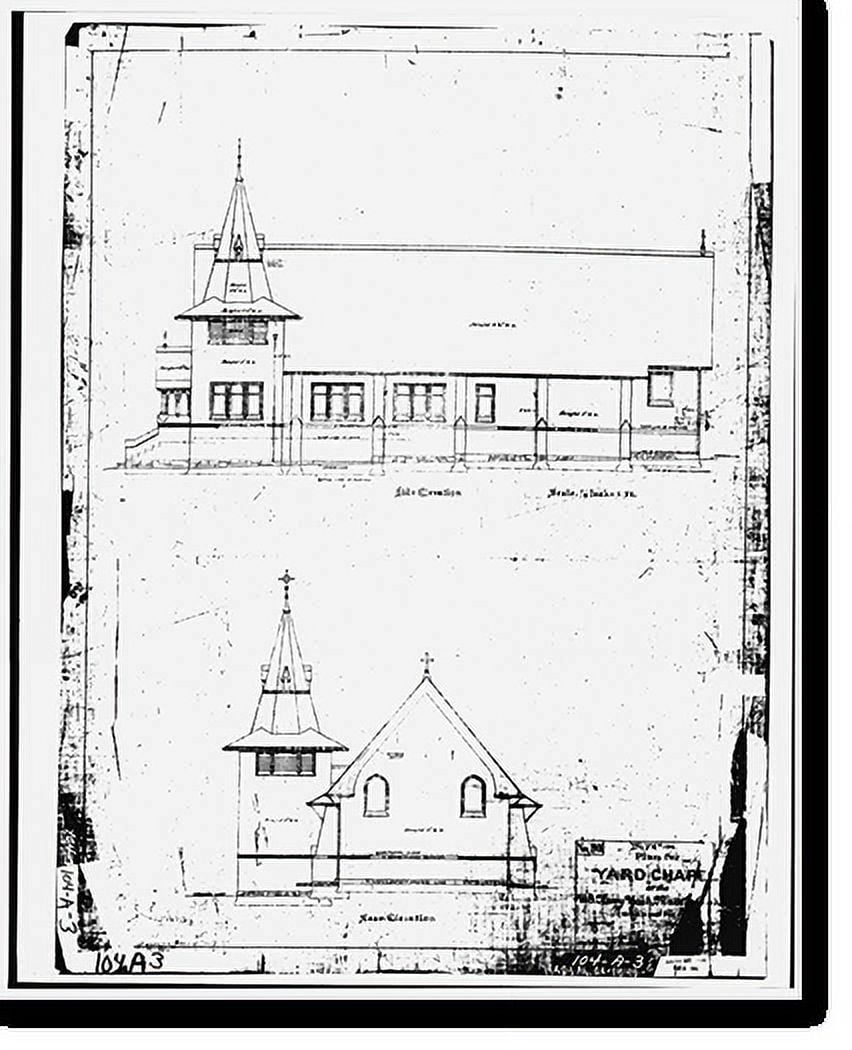 Historic Print, Mare Island Naval Shipyard, St. Peter's Chapel, Walnut ...