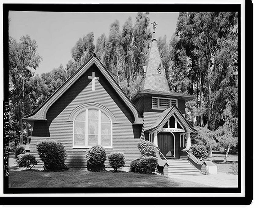 Historic Print, Mare Island Naval Shipyard, St. Peter's Chapel, Walnut ...