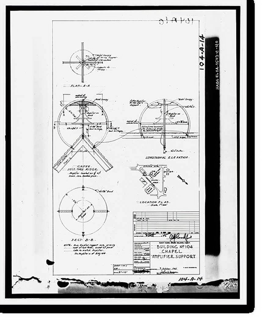 Historic Print, Mare Island Naval Shipyard, St. Peter's Chapel, Walnut ...