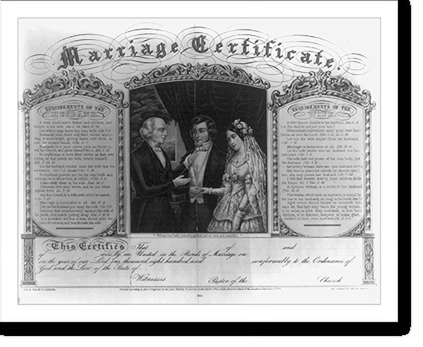 Historic Print, Marriage certificate - 2, 16" x 20" - Walmart.com