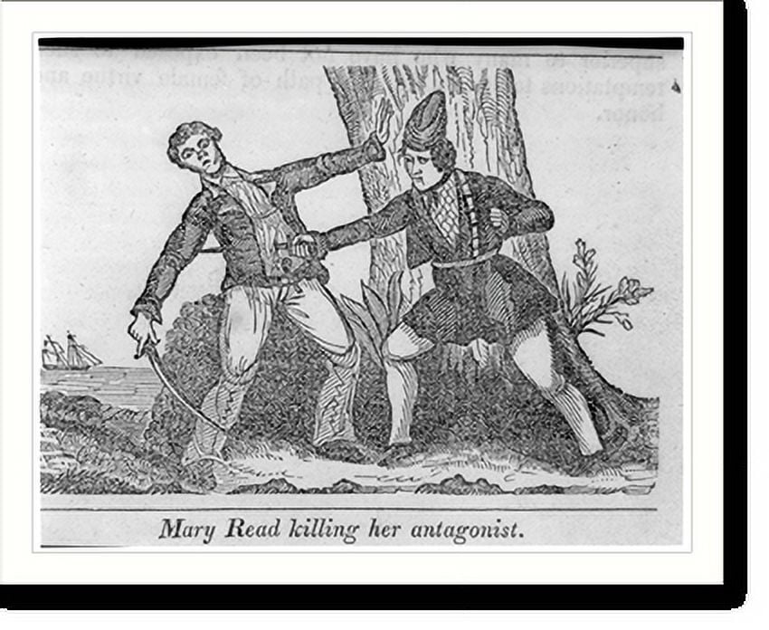 Historic Print, Mary Read killing her antagonist [with a sword], 18" x ...